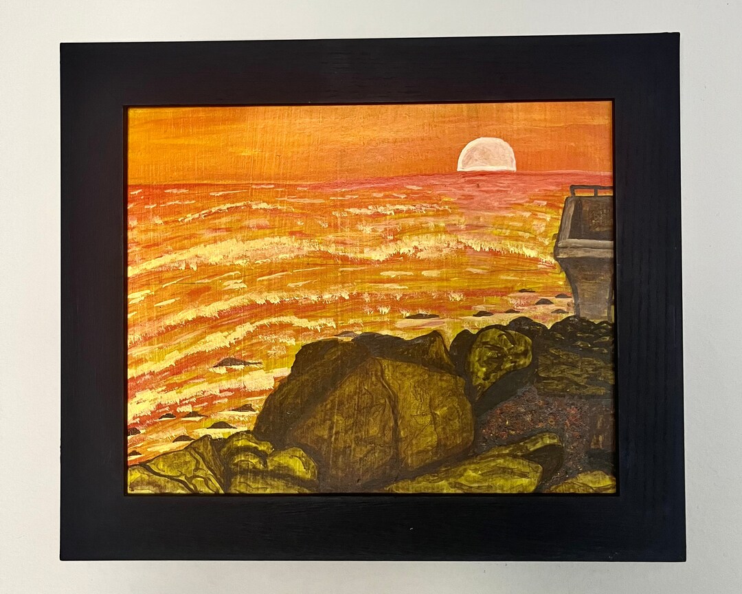 California Sunset Painting- Original Signed Art- Acrylic Painting- Home ...