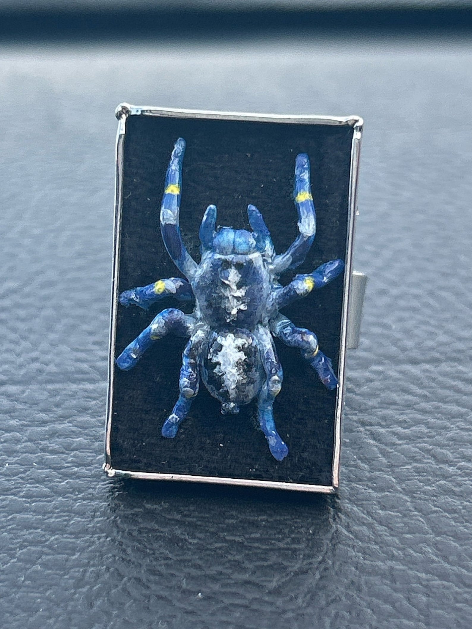 Blue Tarantula Gooty Sapphire Handmade Polymer Clay Ring With ...
