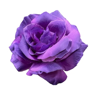 Large Purple Rose Hair Flower Clip - Etsy