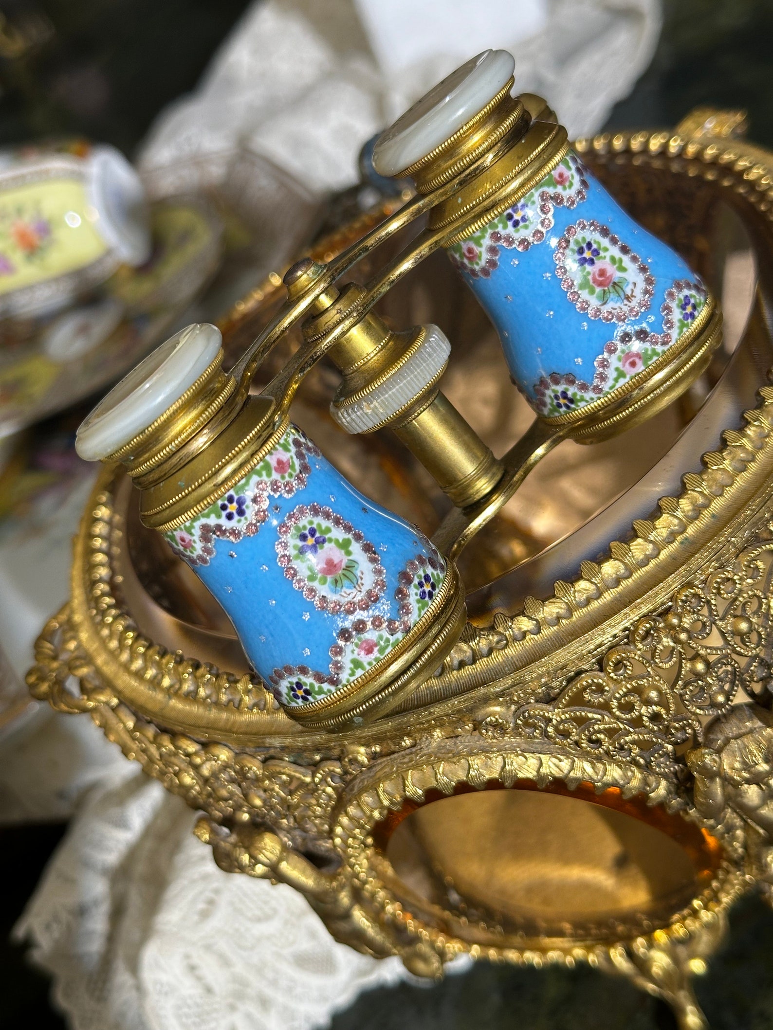 Antique Enamel Theater/opera Glasses - Etsy