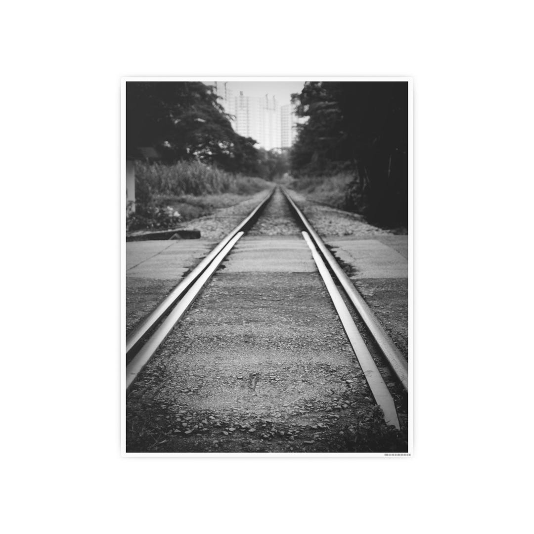 Poster Art, Vintage Railway Track Wall Art, Black and White Photo Print ...