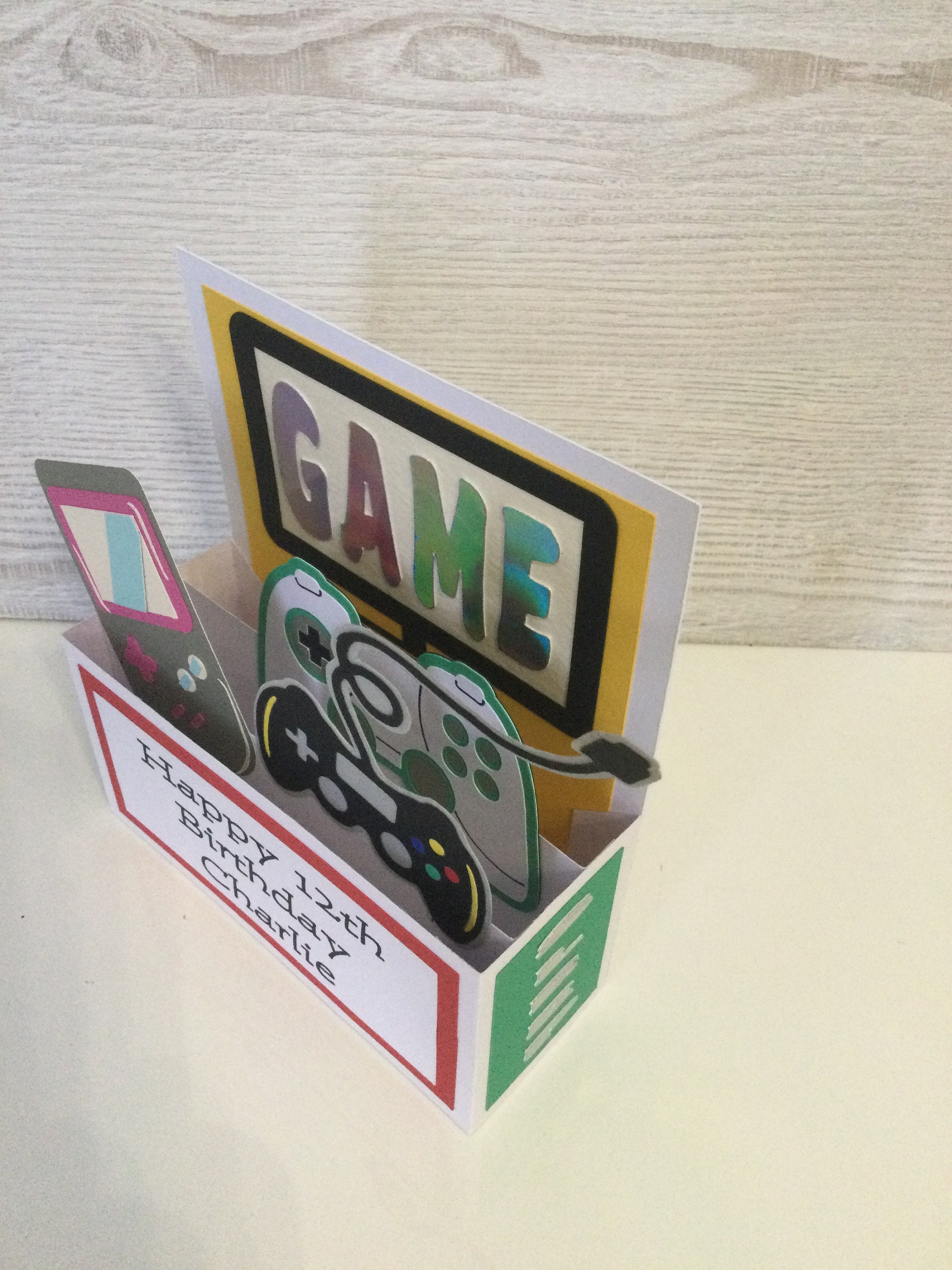 Games Console Pop up 3D Card Gamer Xbox Personalised | Etsy