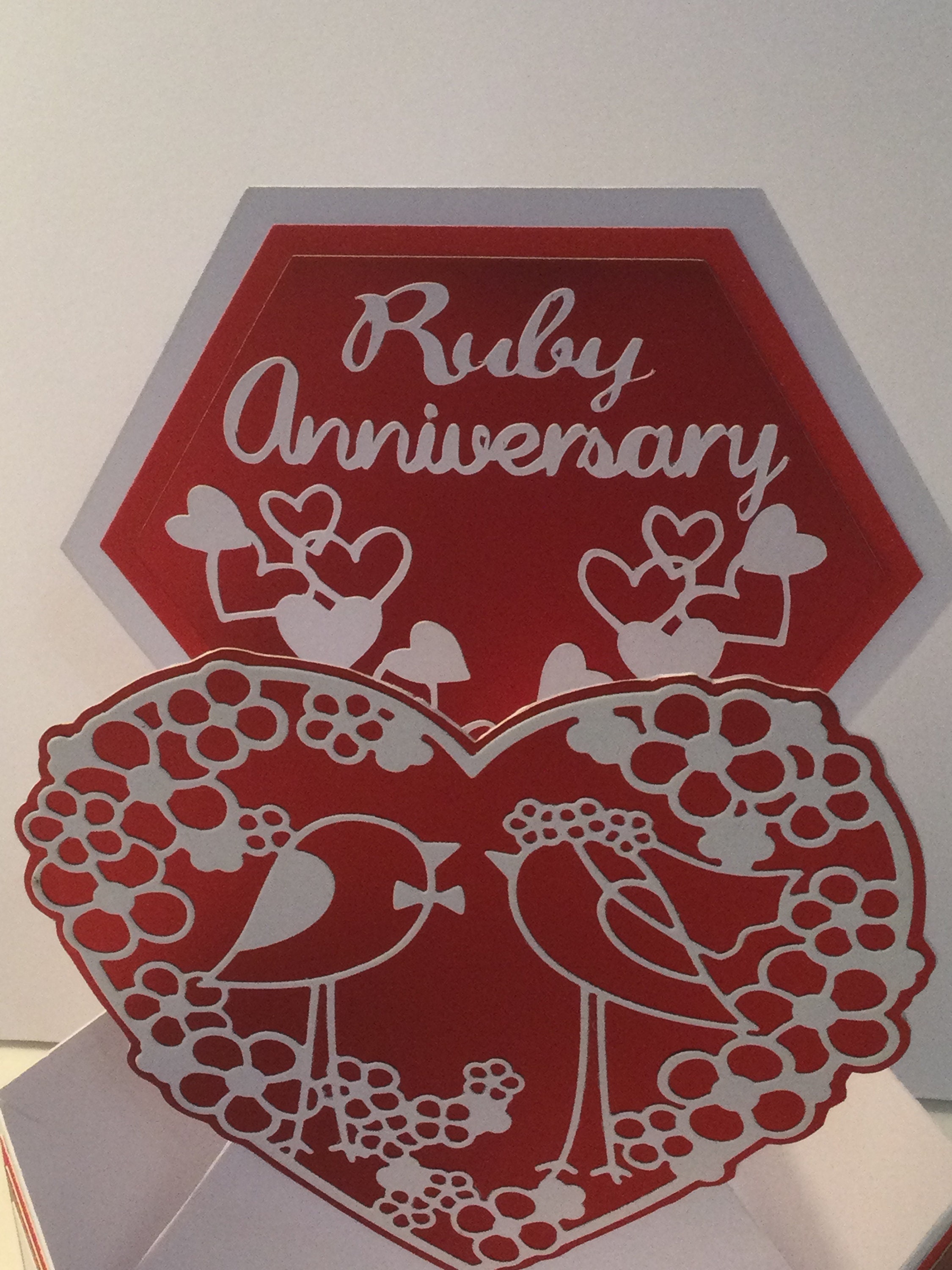 40th Wedding Anniversary Pop up Card Ruby Anniversary - Etsy UK