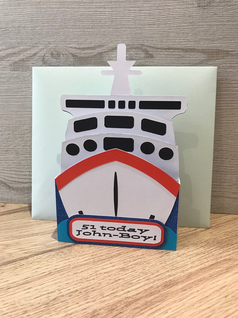 Cruise Ship Personalised Handmade Box Card / Happy Birthday - Etsy