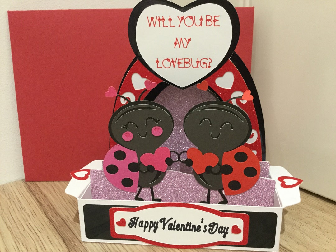 Valentines Day Pop up Lovebug Box Card / BFF / Kids Valentines - Etsy ...