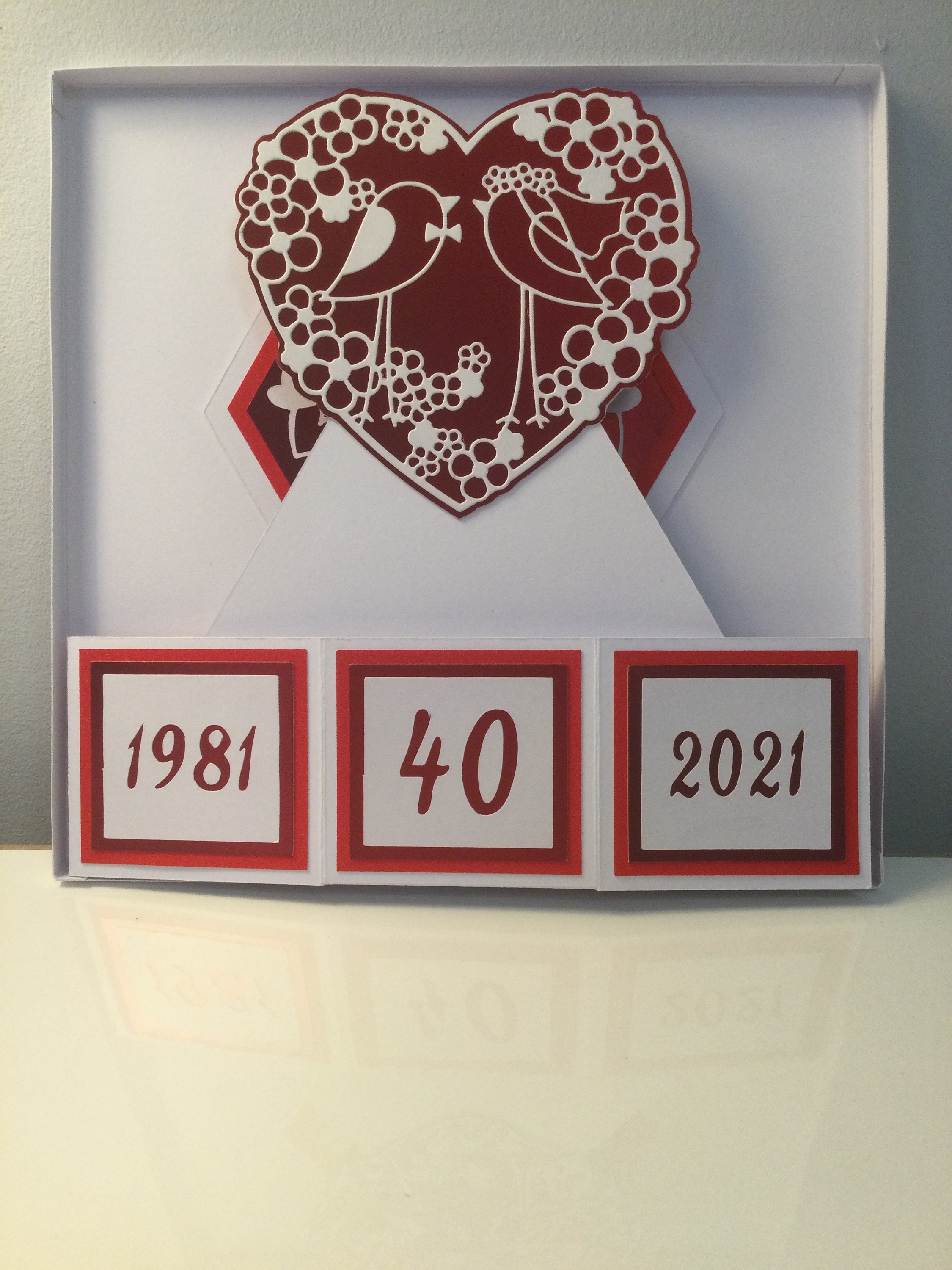 40th Wedding Anniversary Pop up Card Ruby Anniversary - Etsy UK
