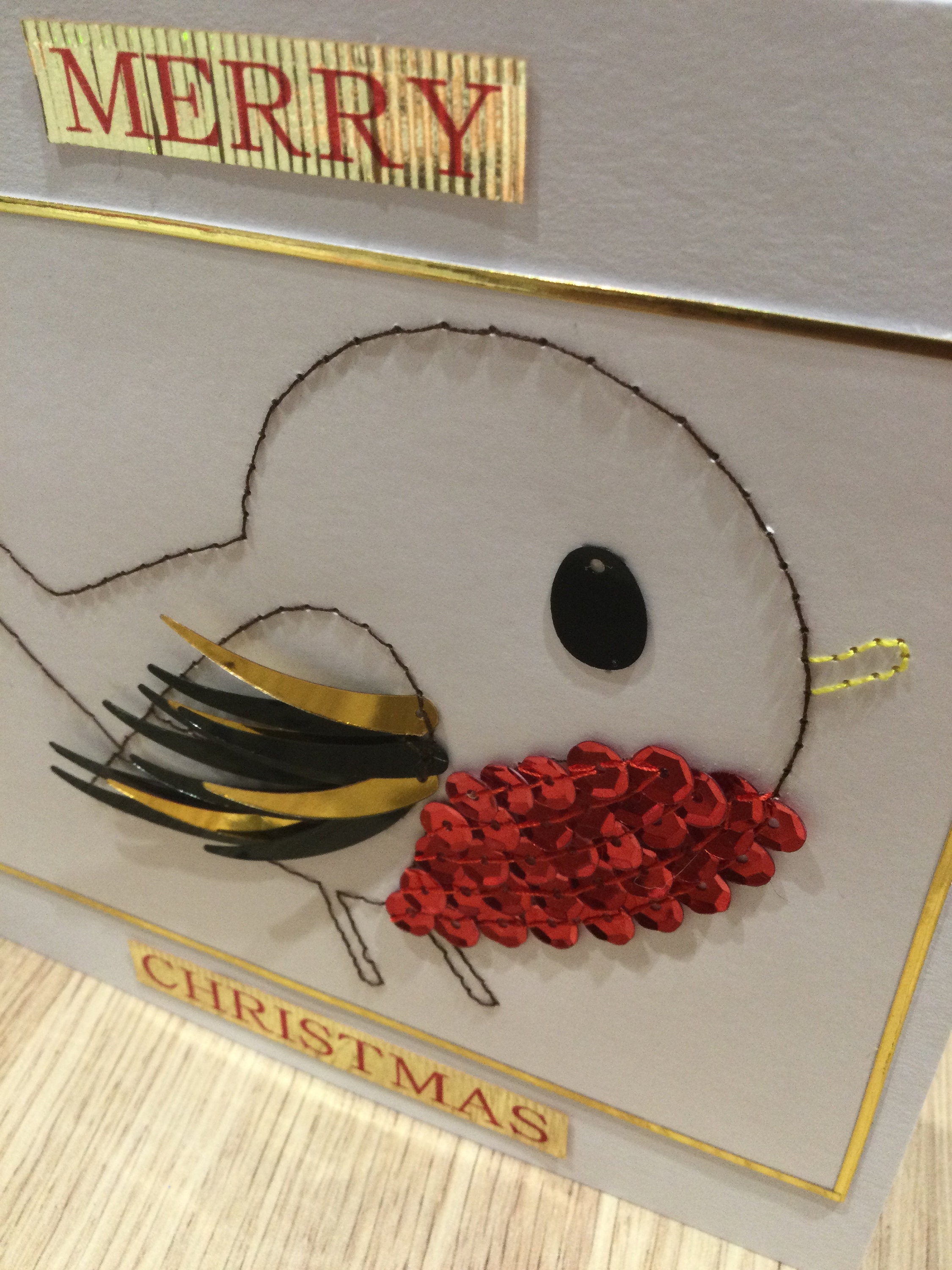 Cute Robin Christmas Card Sequin Art Robin Red Breast - Etsy Australia
