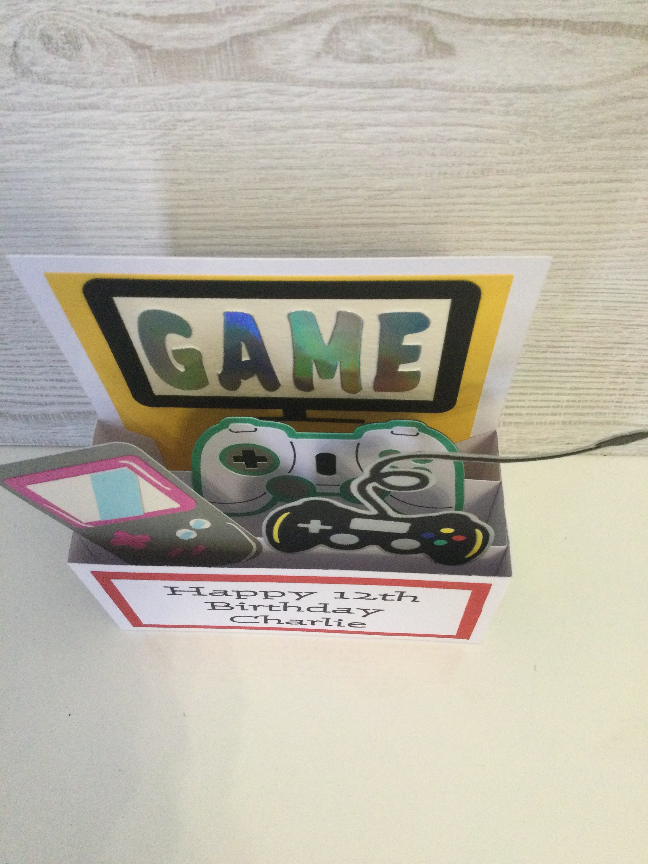 Games Console Pop up 3D Card Gamer Xbox Personalised | Etsy