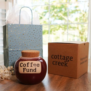 Cottage Creek Coffee Fund Jar Coffee Piggy Bank Money Jar Candy Jar ...