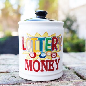 Lottery Money Piggy Bank: Ceramic Lotto Ticket Jar - Etsy