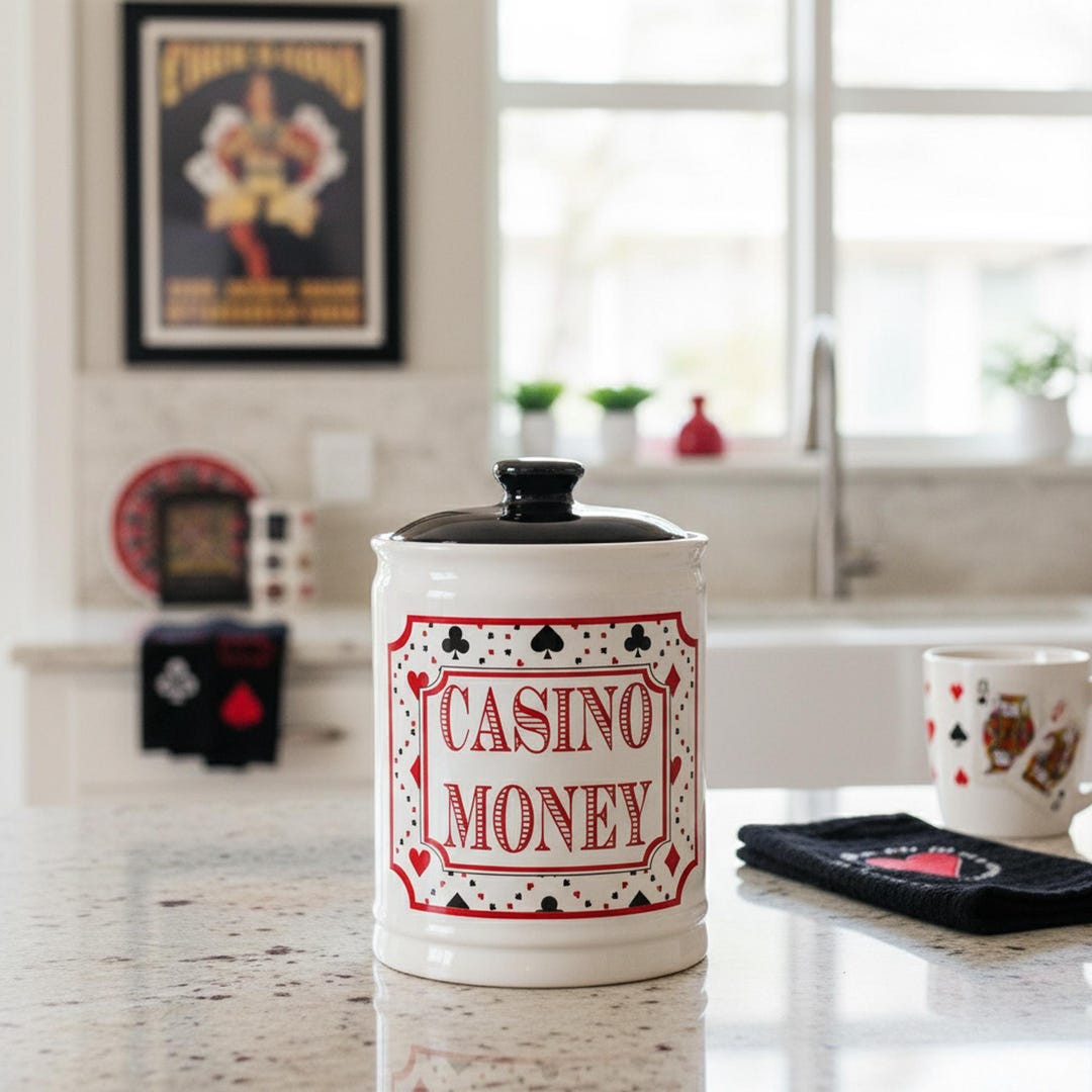 Casino Money Piggy Bank: Ceramic Gambling Gift Jar - Etsy