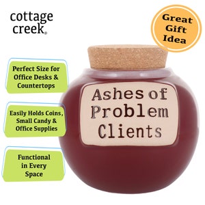 Ashes of Problem Clients Piggy Bank: Funny Office Decor Jar - Etsy