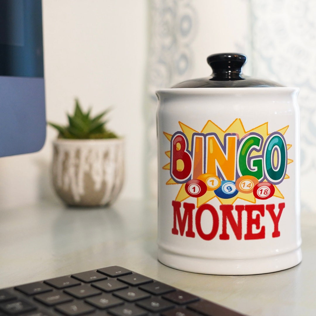 Cottage Creek Bingo Money Piggy Bank, Bingo Game Candy Jar, Bingo ...