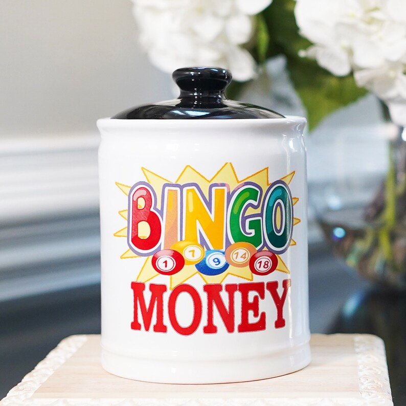 Cottage Creek Bingo Money Piggy Bank Bingo Game Candy Jar - Etsy