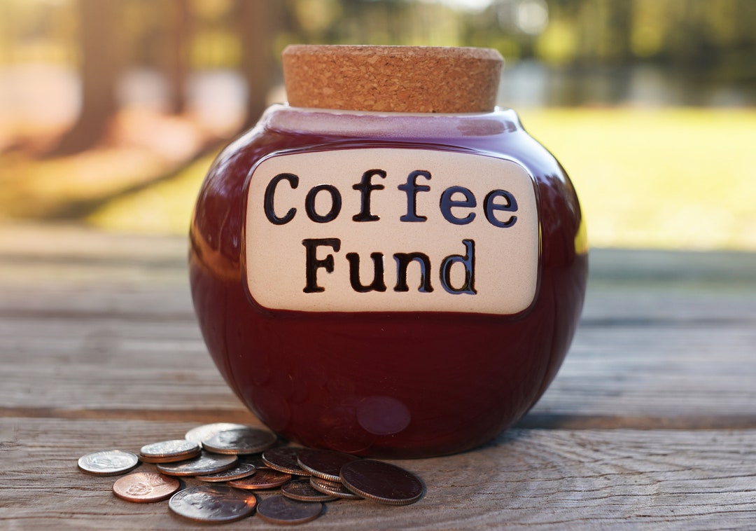 Cottage Creek Coffee Fund Jar Coffee Piggy Bank Money Jar Candy Jar Coffee Gifts - Etsy