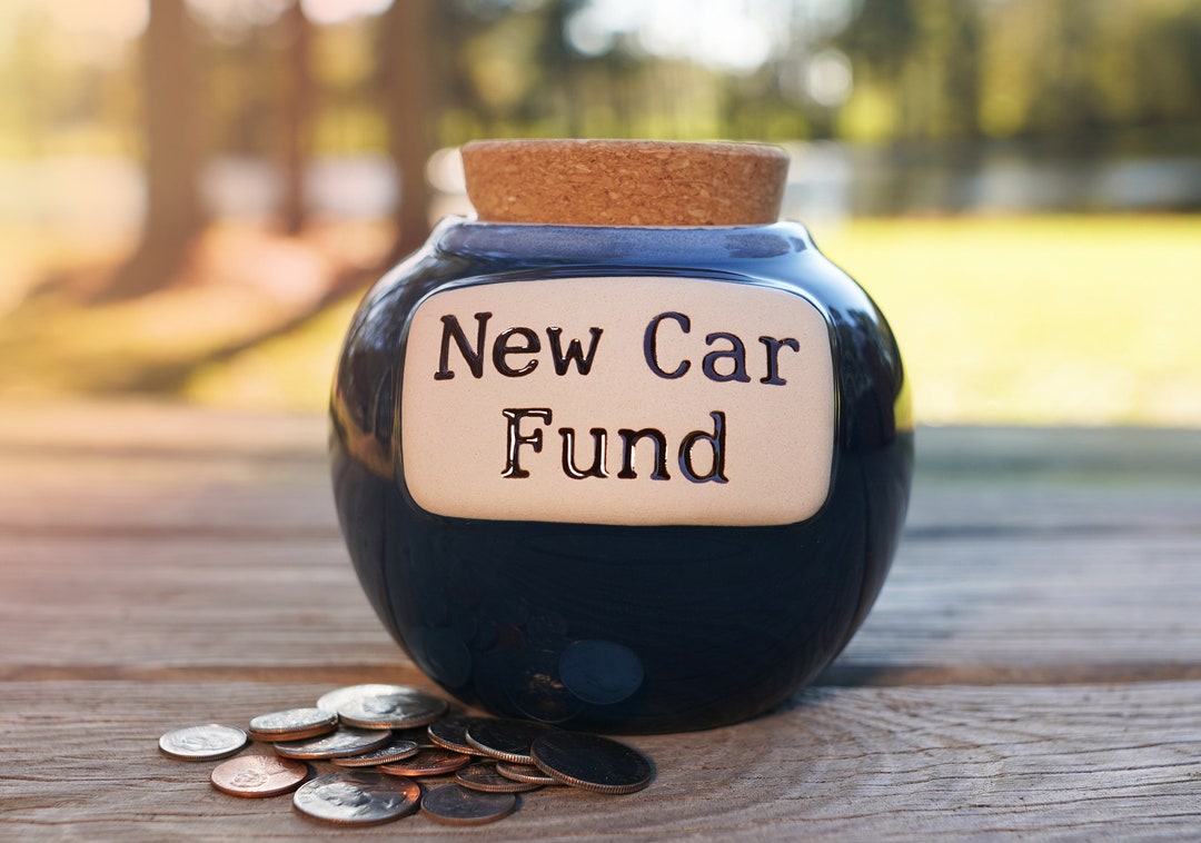 Cottage Creek New Car Fund Jar, Car Piggy Bank, Car Accessories, Car ...
