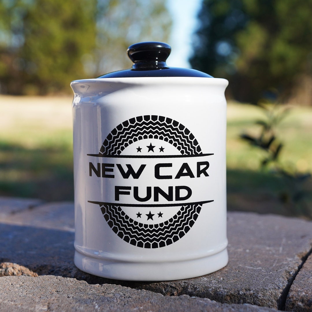 Cottage Creek New Car Fund Jar, Car Piggy Bank, Car Accessories, Car ...