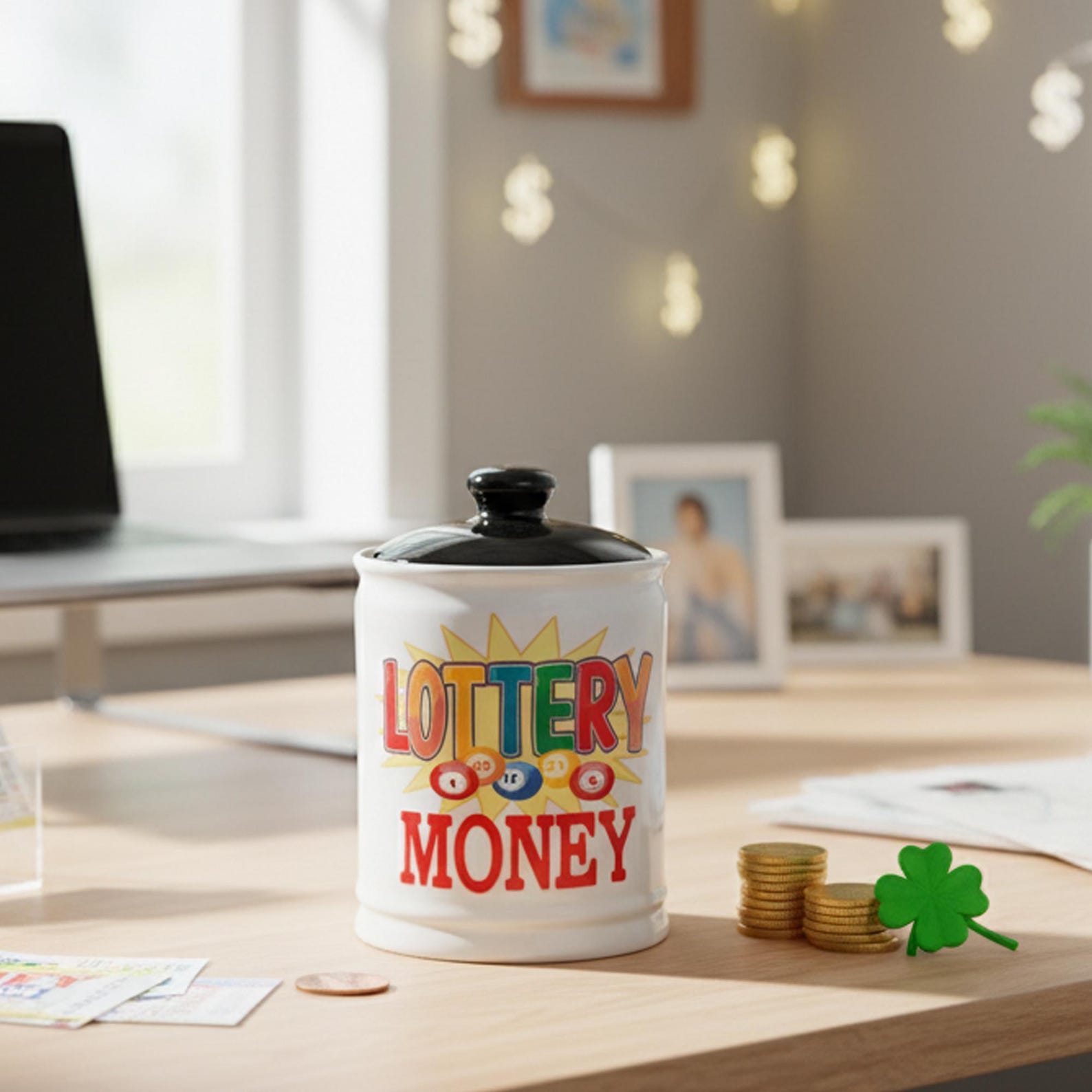 Lottery Money Piggy Bank: Ceramic Lotto Ticket Jar - Etsy