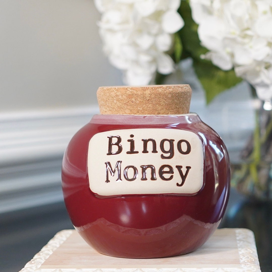 Cottage Creek Bingo Money Piggy Bank, Bingo Game Candy Jar, Bingo ...