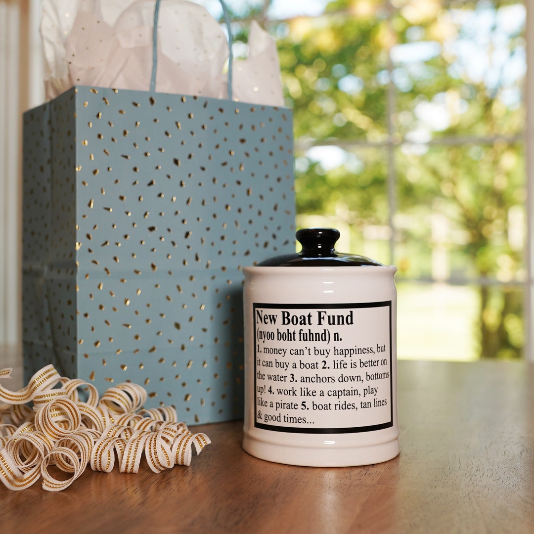 Cottage Creek New Boat Fund Piggy Bank, Boat Accessories, Boat Gifts ...