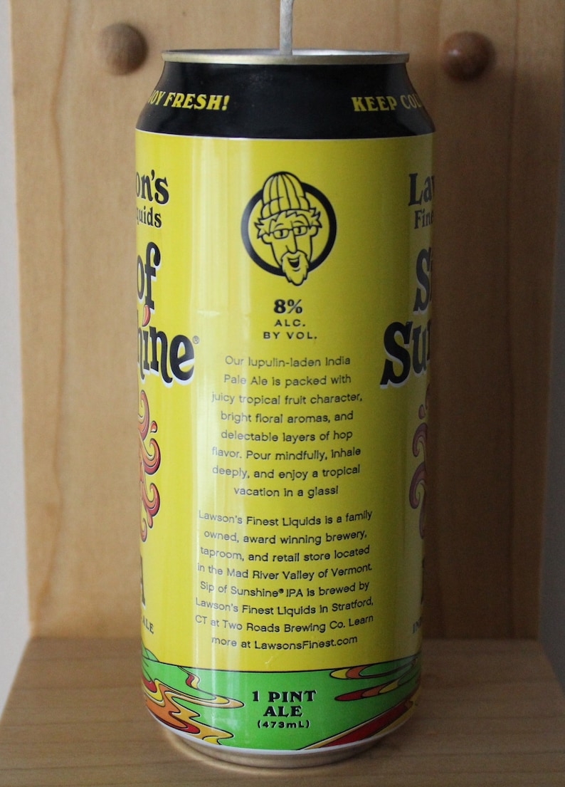 Lawson's "sip of Sunshine Ipa" Beer Can Soy Candle, Vanilla Scent - Etsy
