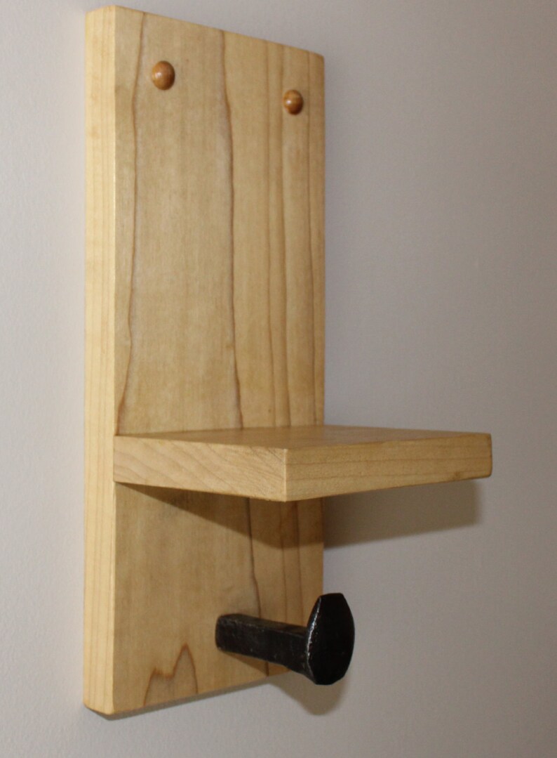 Railroad Spike Shelf Coat Rack with 1 Hook Multiple Finishes | Etsy