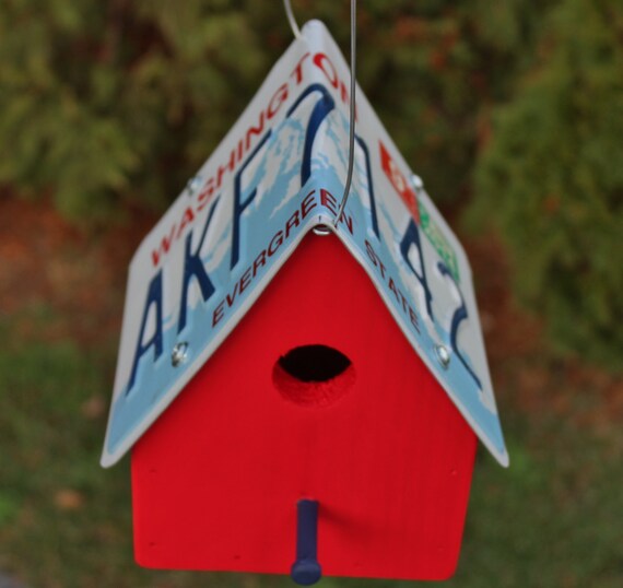 Washington evergreen State License Plate Birdhouse | Etsy