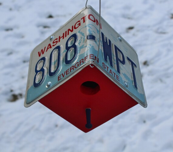 Washington evergreen State License Plate Birdhouse - Etsy