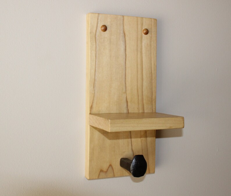 Railroad Spike Shelf Coat Rack With 1 Hook Multiple Finishes - Etsy