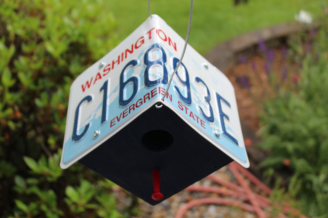 Washington "evergreen State" License Plate Birdhouse - Etsy