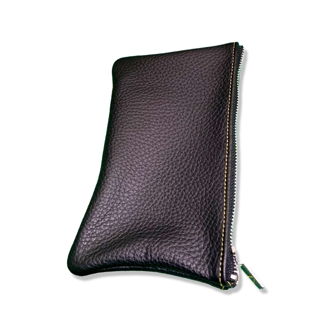 Black Leather Zip Pouch /leather Zip Pouch/pouch/handcrafted - Etsy