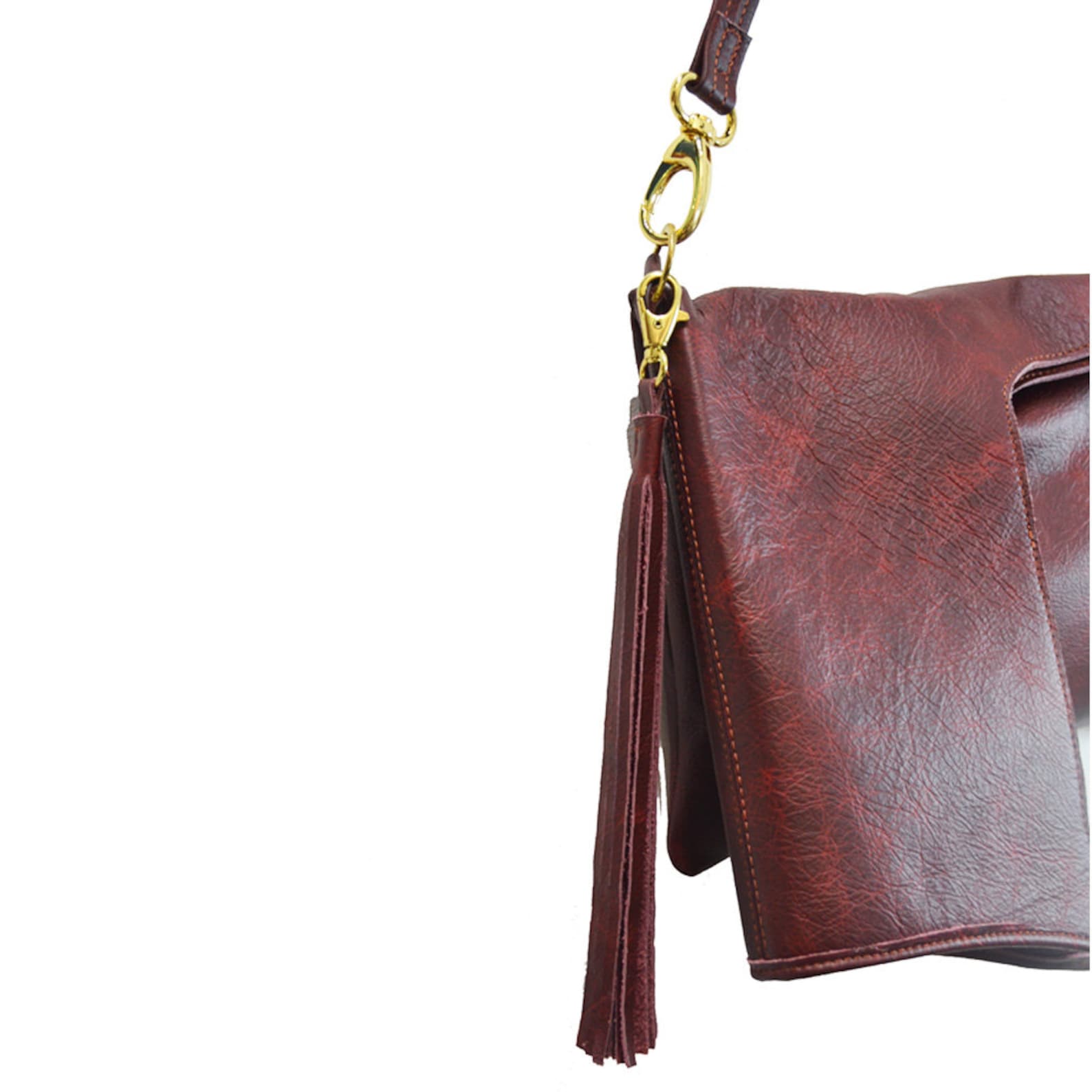 Leather Shoulder Bag/distressed Red Shoulder Bag/red Shoulder Bag Hand ...