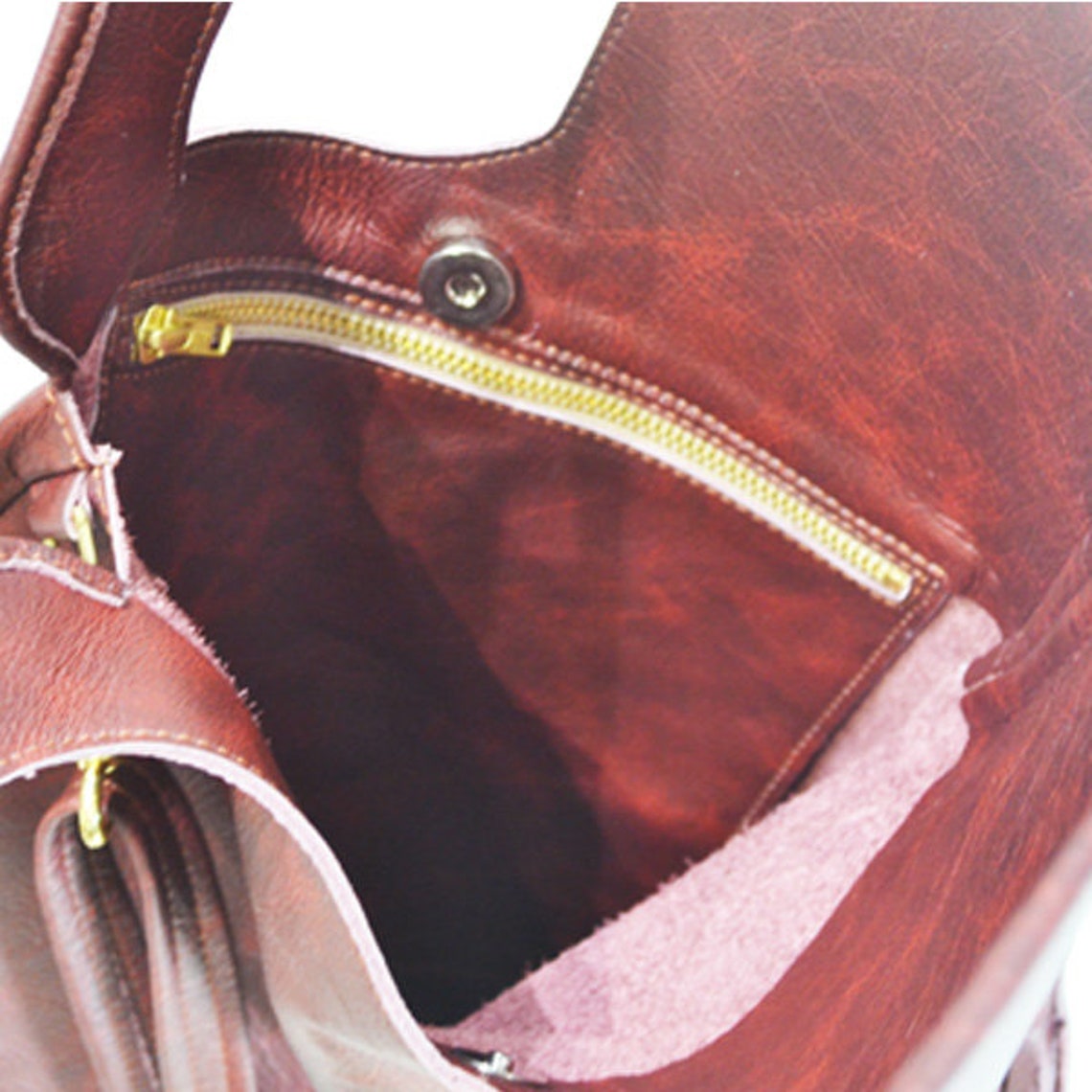 Leather Shoulder Bag/distressed Red Shoulder Bag/red Shoulder Bag Hand ...