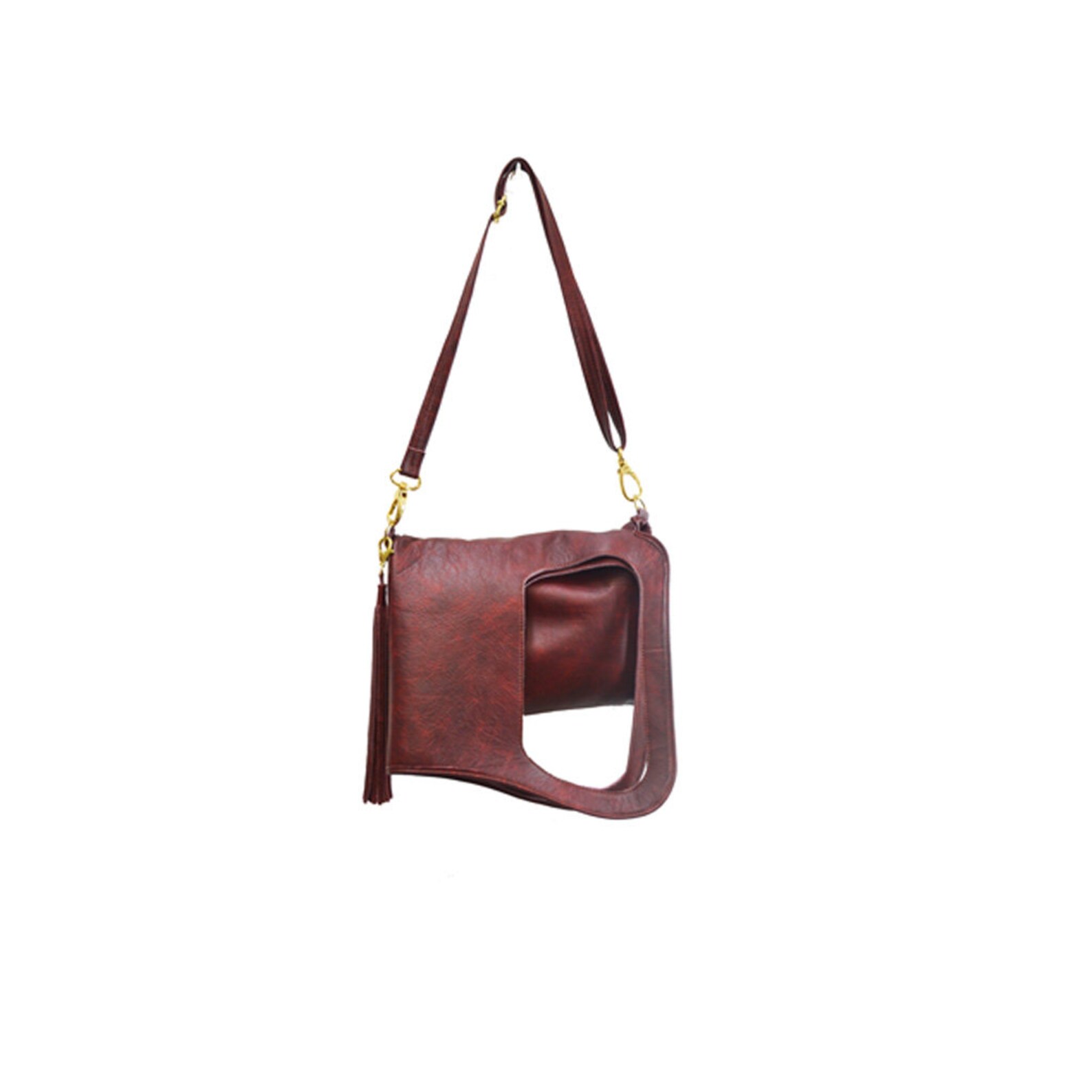 Leather Shoulder Bag/distressed Red Shoulder Bag/red Shoulder Bag Hand ...