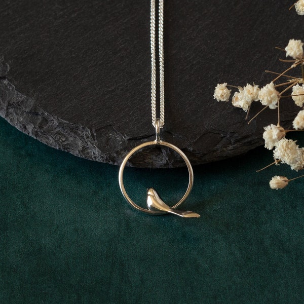 Silver Bird Necklace - Etsy