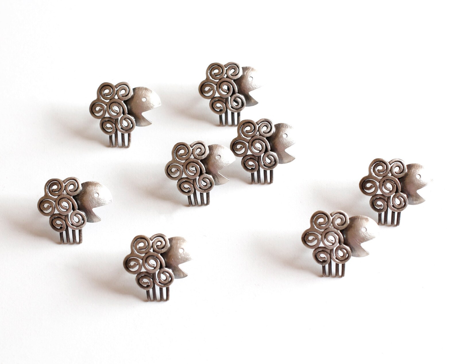 Sterling Silver Sheep Pin Brooch Rustic Curly Sheep Collar - Etsy