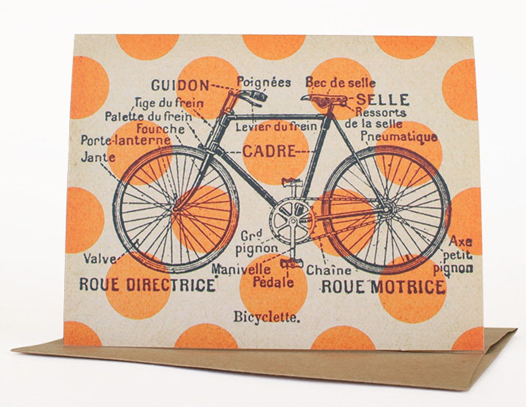 Cycling in Circles Bicycle Card Notecard Bicycle Note Card - Etsy