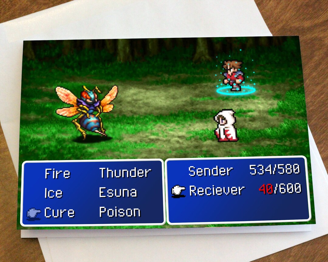 Get Well Final Fantasy Personalized Card - Etsy