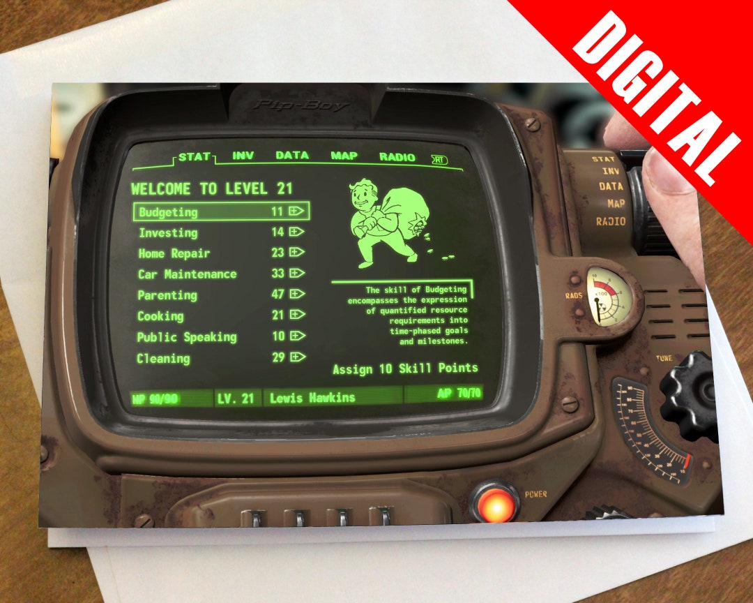 Fallout "level Up" Personalized Printable Birthday Card - Etsy