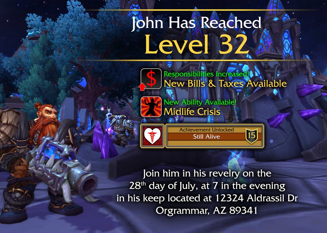 Wow Birthday Party Printable Inviation - Etsy