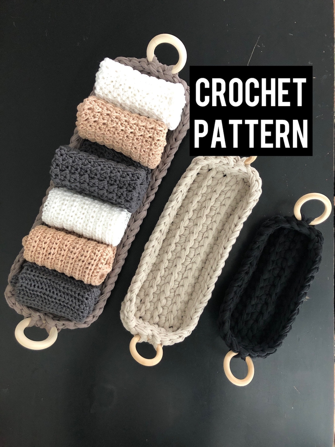 The Giving Tray Crochet Pattern / Crochet Cotton Tray With Wooden ...