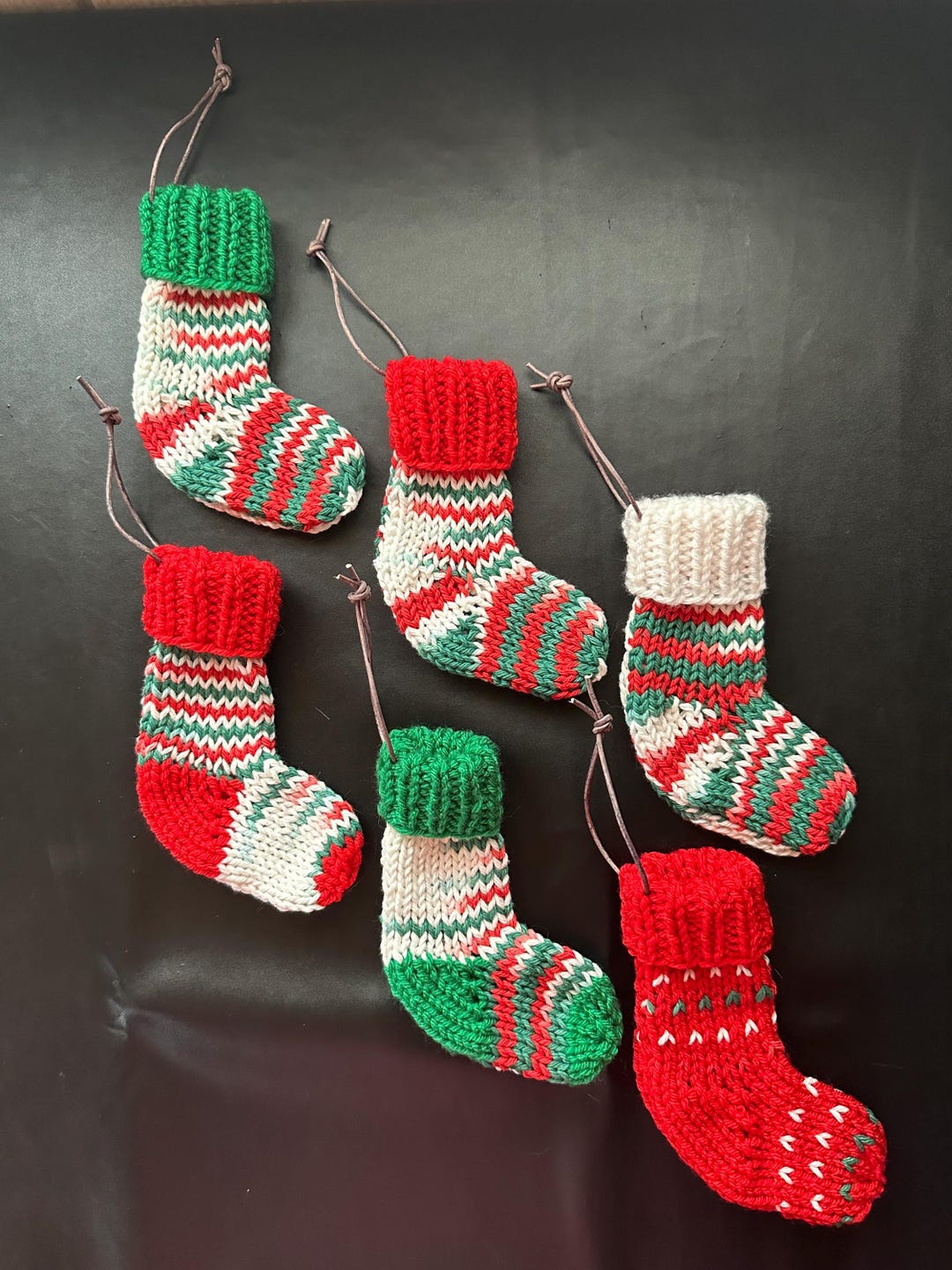 Mini Knit Stocking Ornaments / Miniature Knitted Stocking / Giftcard ...