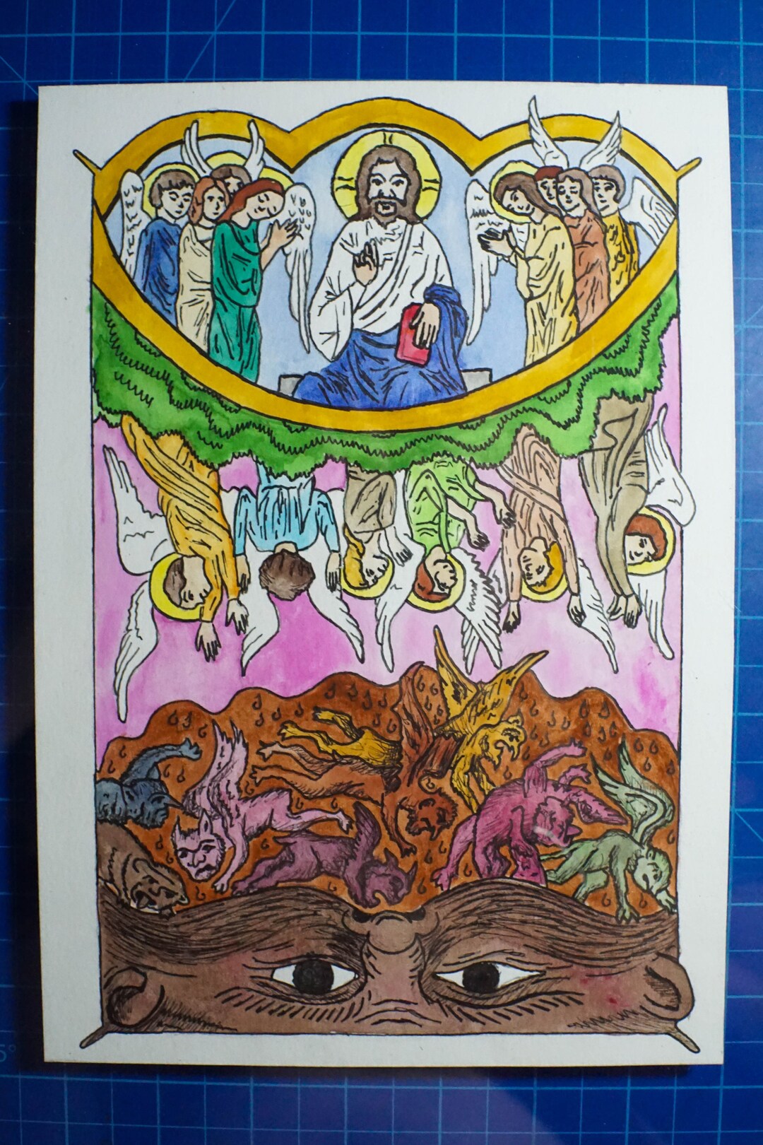 The Fall to Hell - Watercolor Original - Etsy