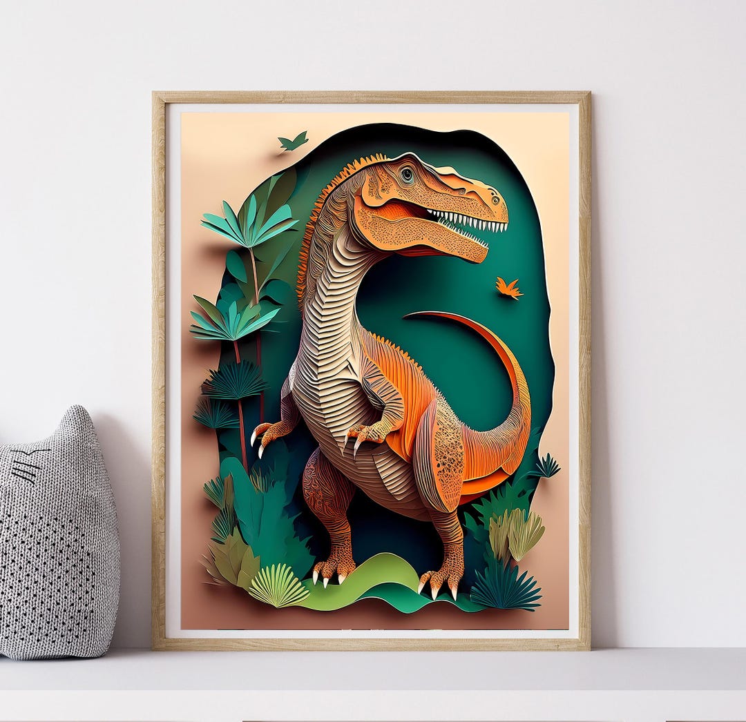 Tyrannosaurus Rex Poster, T-rex Boy Room Wall Art, Dinosaur Wall Print ...