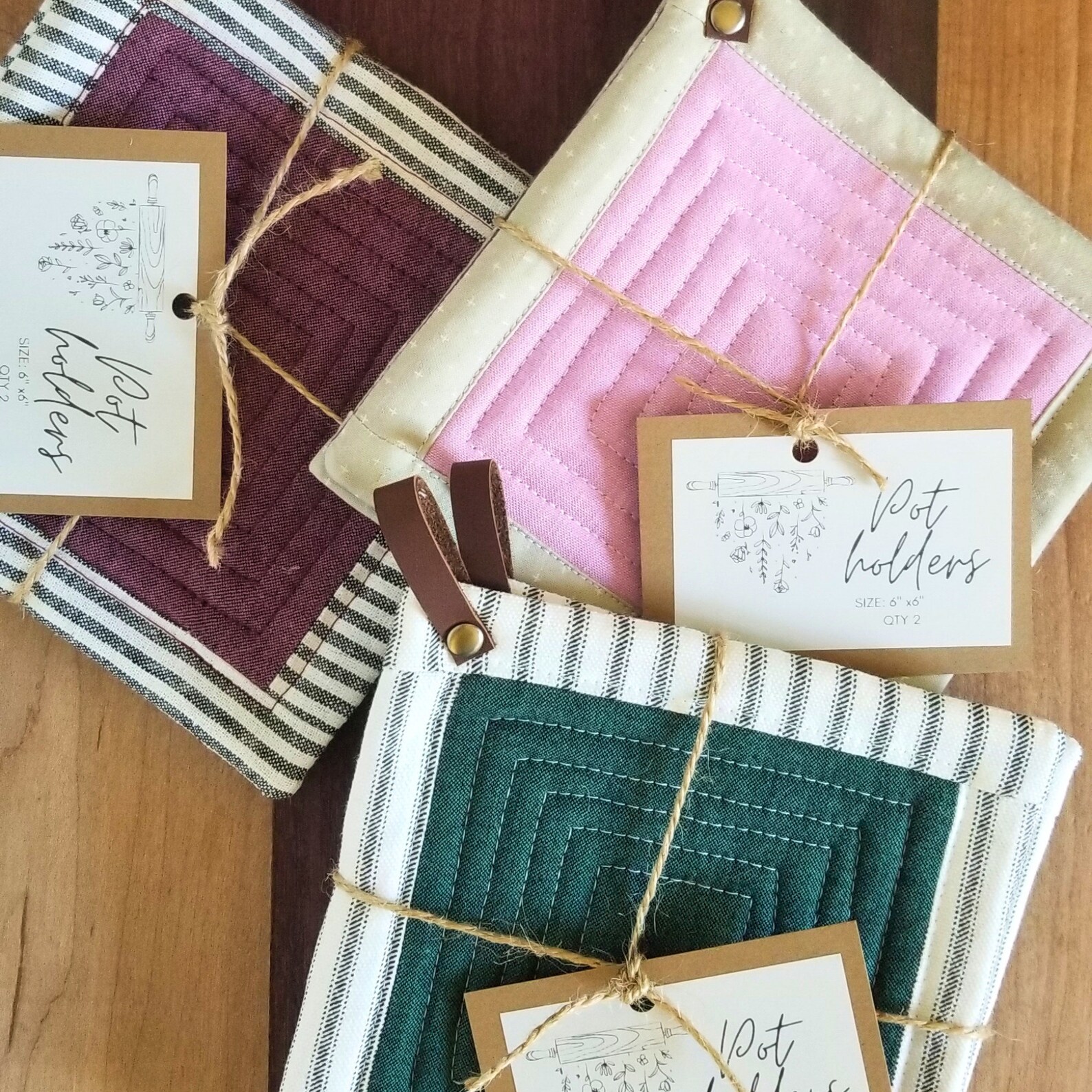 Citrus Fun Gingham Potholder Set MINI Microwave Hot Pads Summer Fruit ...