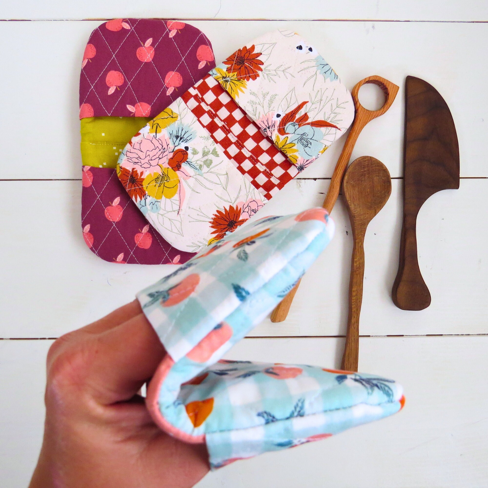 Mini Mitt Citrus Fun Finger Hot Pad Microwave Quilted Potholder ...