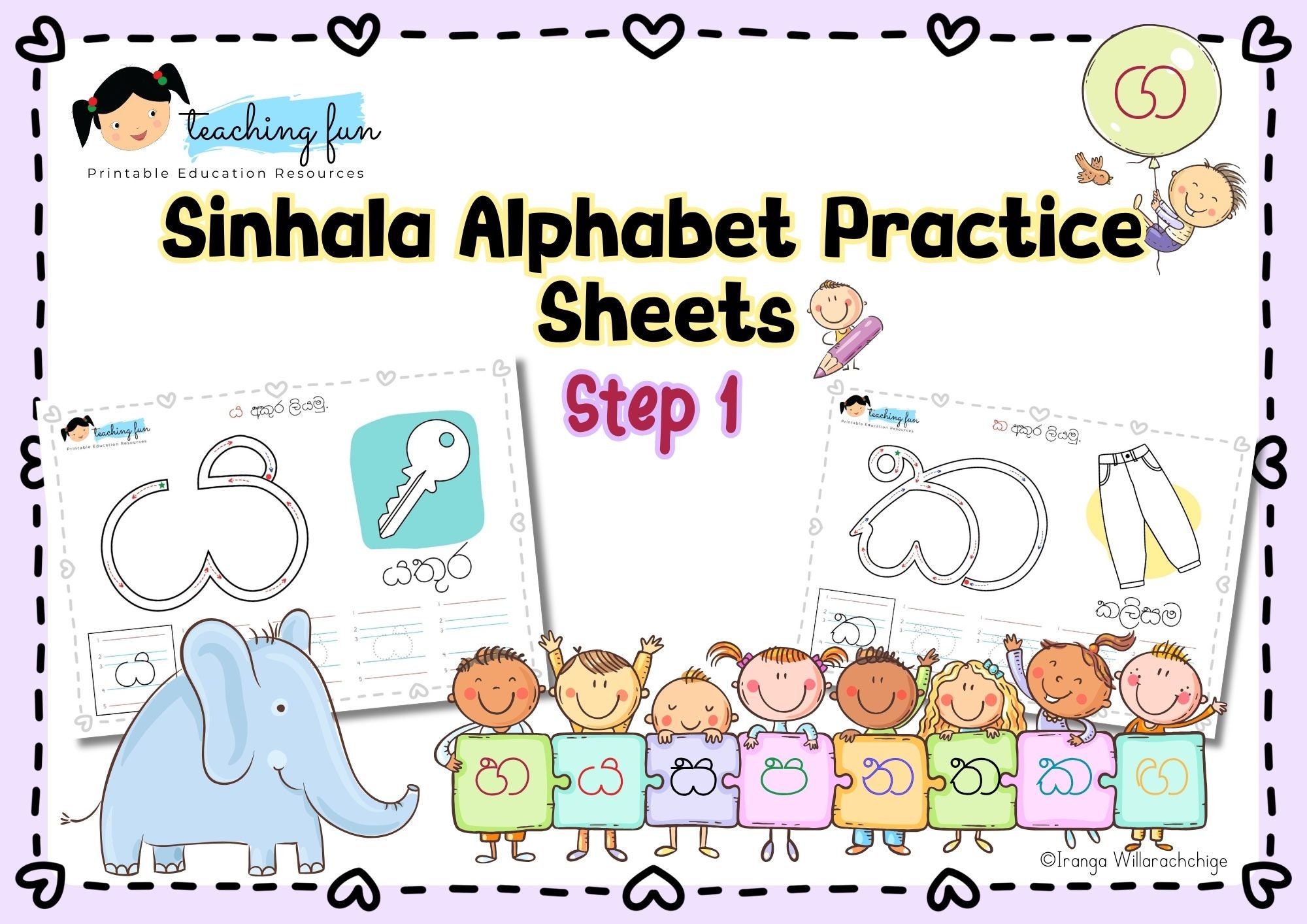 Sinhala Alphabet Practice Sheets First Nine Letters - Etsy