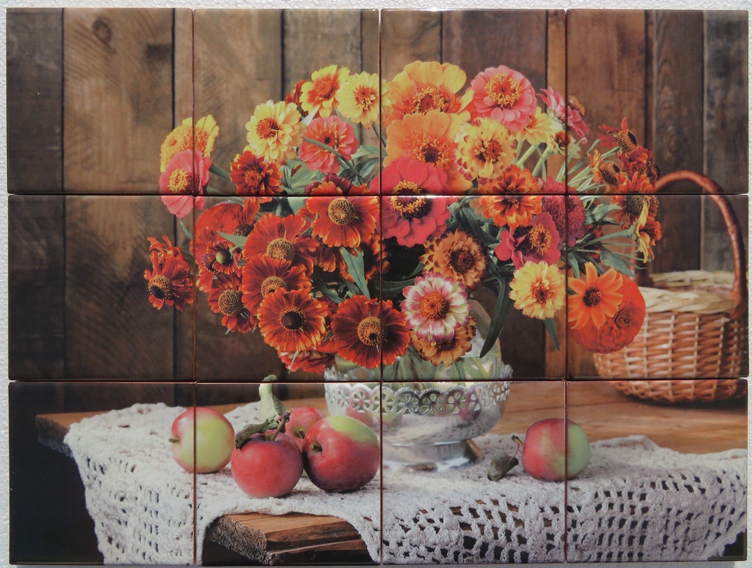 Flower and Fruit Kitchen Tiles. This Flowers and Fruit Themed Tile ...
