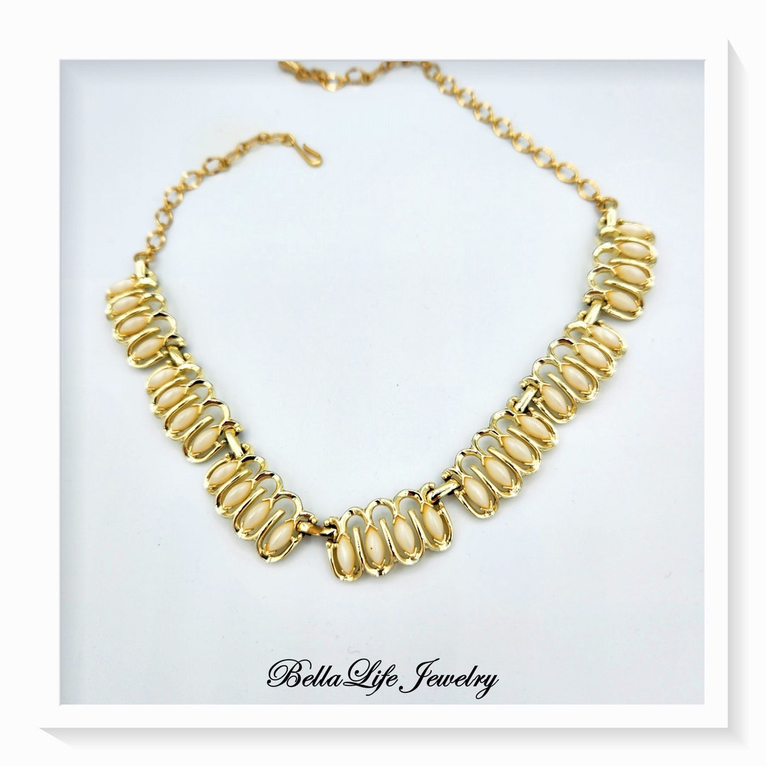 Emmons Faux Pearl Gold Tone Flowers Choker L333 - Etsy Australia