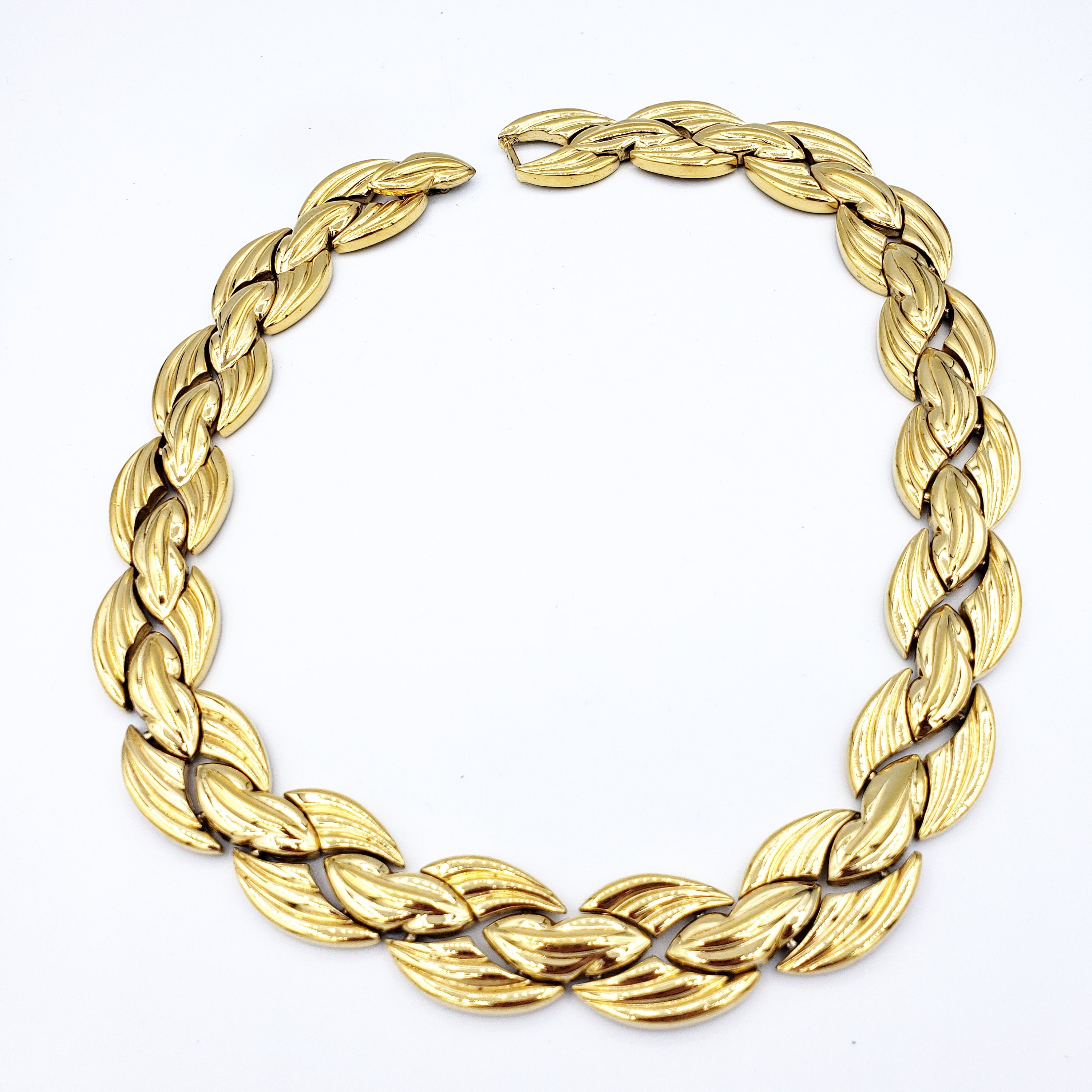 Retro 80s Chunky Big Link Gold Tone Necklace L333 - Etsy